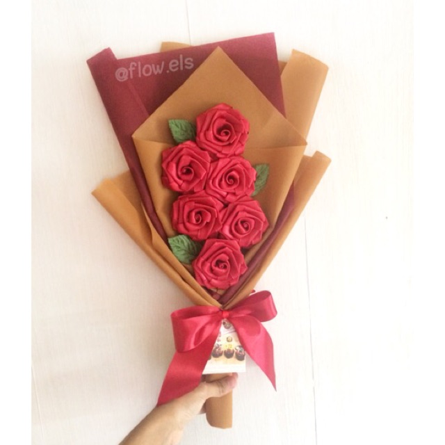 Jual Buket Bunga Satin 6 Tangkai | Shopee Indonesia