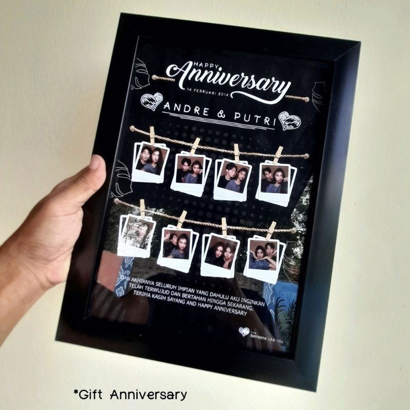 Jual FRAME KACA + CETAK + DESAIN foto polaroid kado hadiah gift hampers ...
