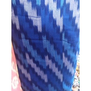 Jual Bahan Tenun Motif Corak Insang Pontianak Biru Permeter | Shopee ...