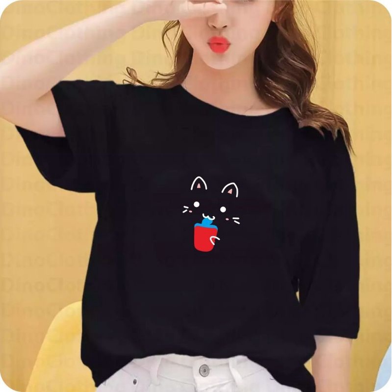 Jual Atasan Kaos Cewek Bahan Cotton Combed Adem Enak Di Pakai Gambar Dtf Print Baju Wanita Kaos
