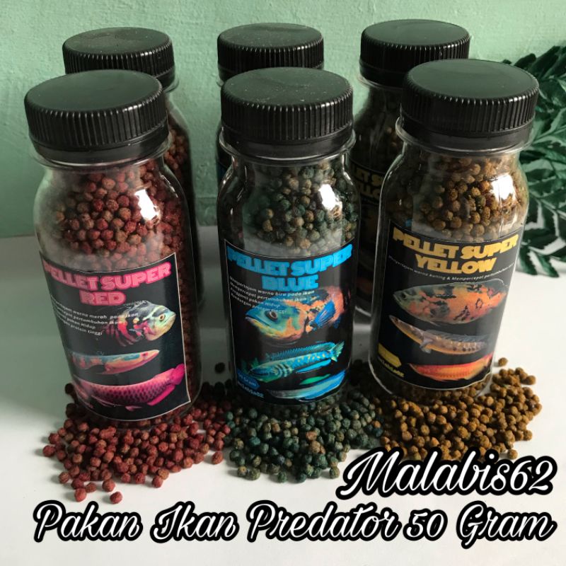 Jual Pellet Super Red Blue & Yellow Pakan Channa Oscar Louhan Arwana ...