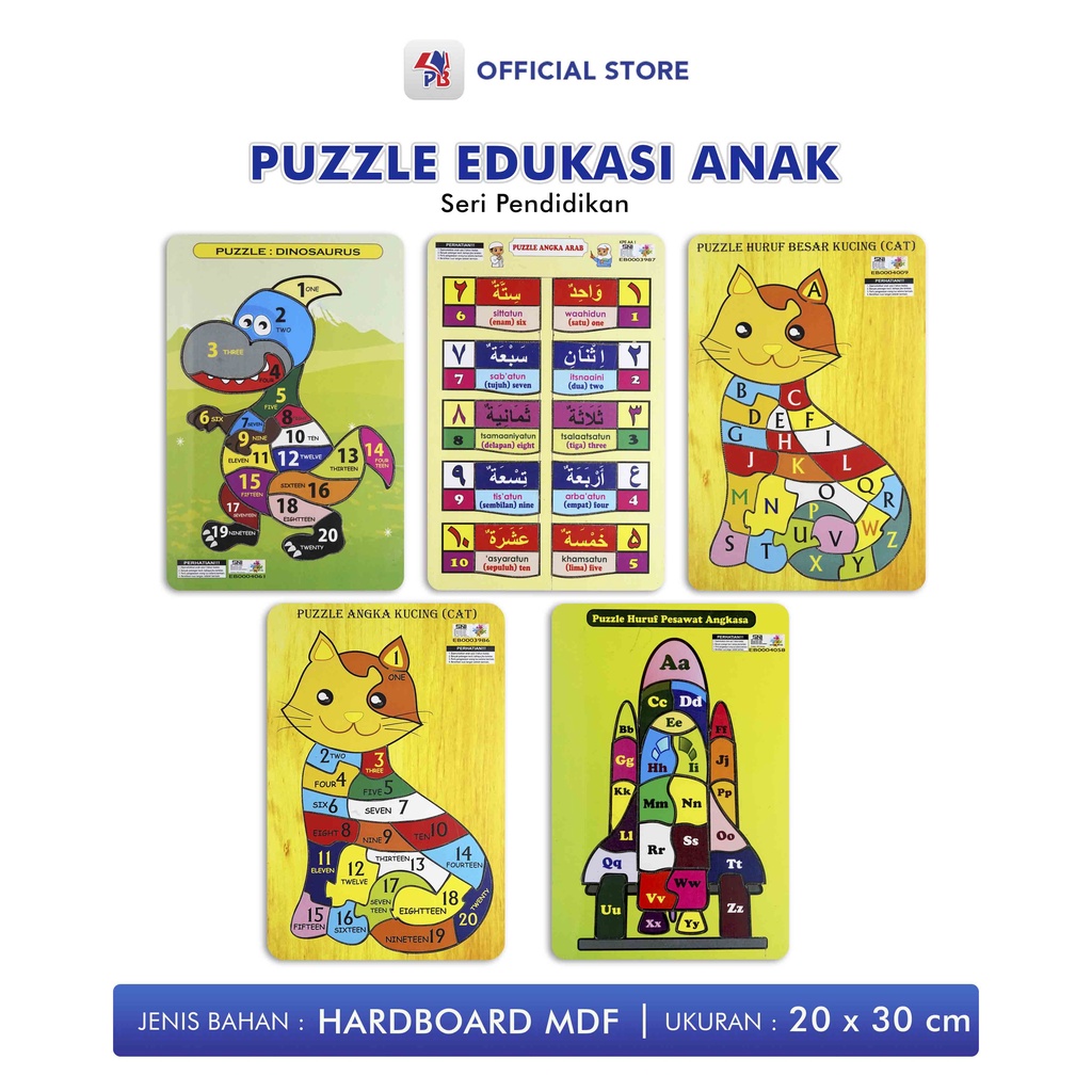 Jual Puzzle Edukasi Anak / Puzzle Kayu / Puzzle Anak Kucing Huruf Dan ...