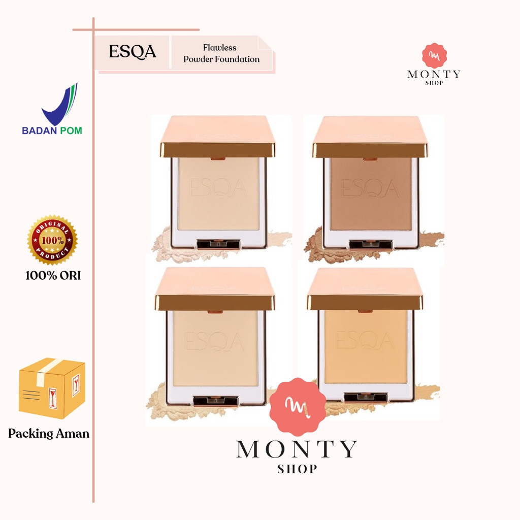 Jual ESQA Flawless Powder Foundation | Custard | Caramel | Vanilla ...