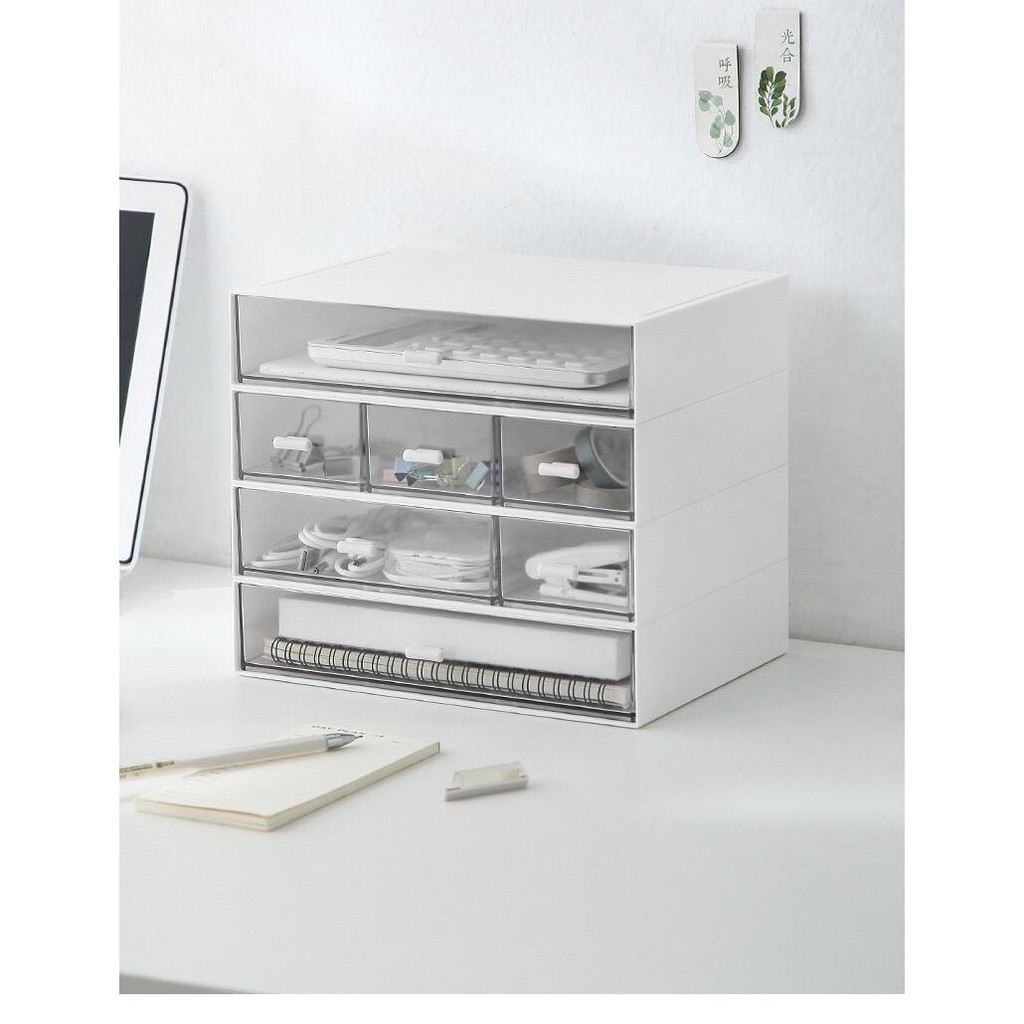 Desktop Tray Organiser Stackable Two Drawers | Shopee Indonesia