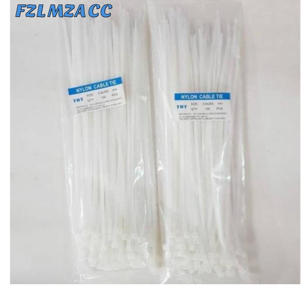 Jual Kabel Ties Putih 10cm/ 15cm /20cm /25cm /30cm Harga 1Pack isi 100pcs | Shopee Indonesia
