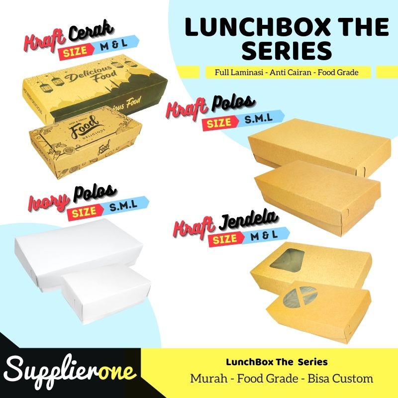 Jual Lunch Box Paper Kraft Ivory ukuran S M L Kemasan Makanan Geprek ...
