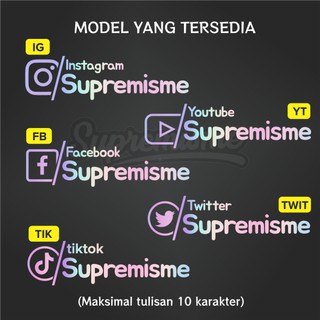 Jual Stiker Hologram Custom Nama Sticker Sosmed Instagram Tiktok ...