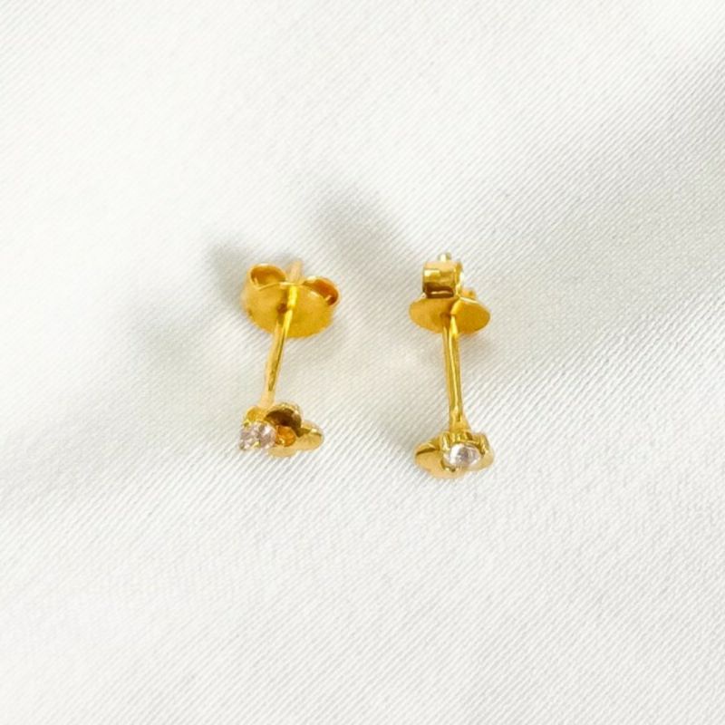 Jual Earring Giwang bunga permata putih keren Jewellery Gold Toko Emas ...