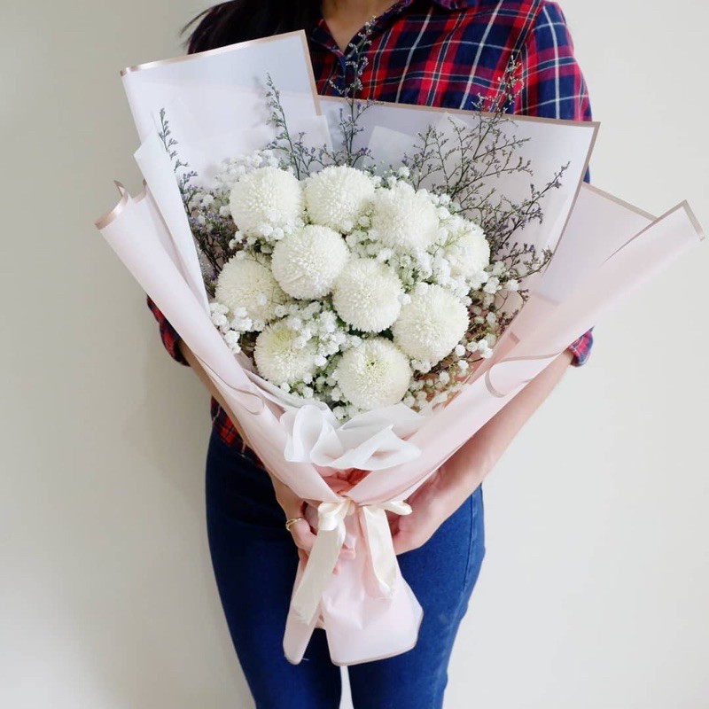 Jual Pom Pom Bouquet/ bunga wisuda / bunga graduation / fresh flower ...