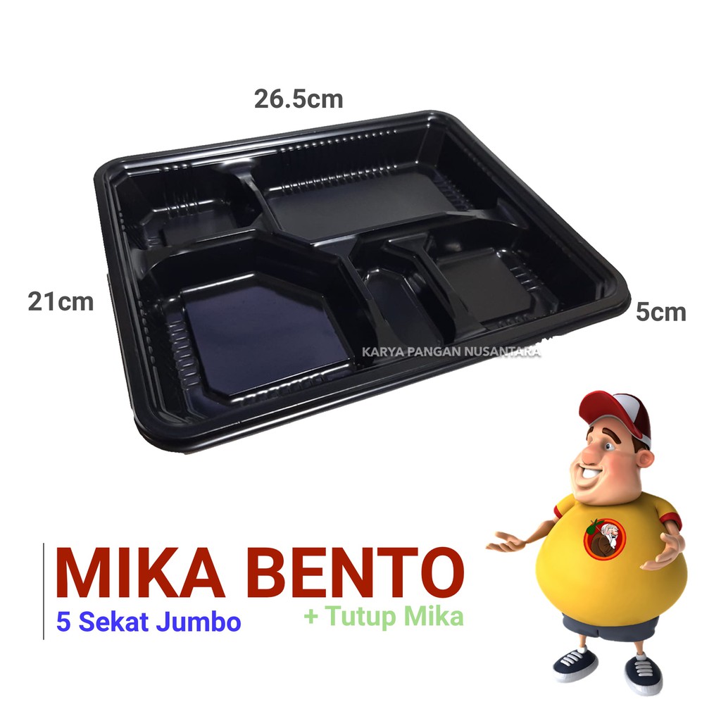 Jual MIKA BENTO 5 SEKAT JUMBO TRAY BENTO BOX BENTO SEKAT 5 JUMBO PER ...