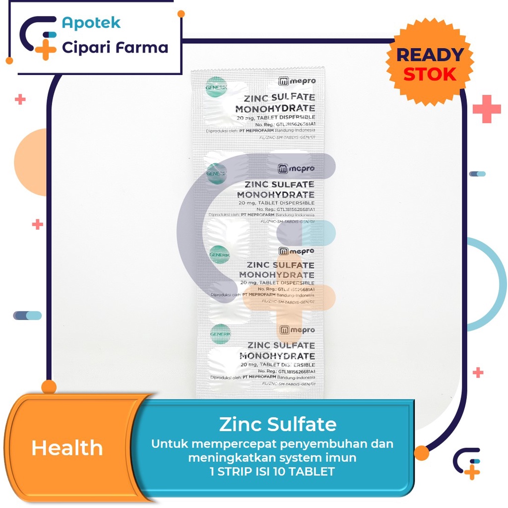 Jual Zinc Sulfate 20mg mepro Suplemen Daya Tahan Tubuh | Obat Diare isi ...