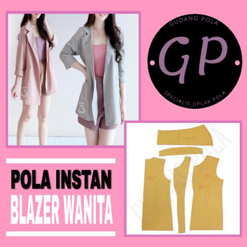 Jual [ COD] Pola Blazer Wanita - Pola Jas Wanita - Pola Baju Blazer Wanita Simple - Pola Jiplak ...