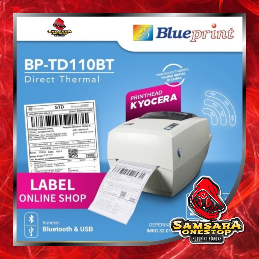 Jual Printer Thermal Barcode Resi Bluetooth BLUEPRINT BP TD 110 BT ...