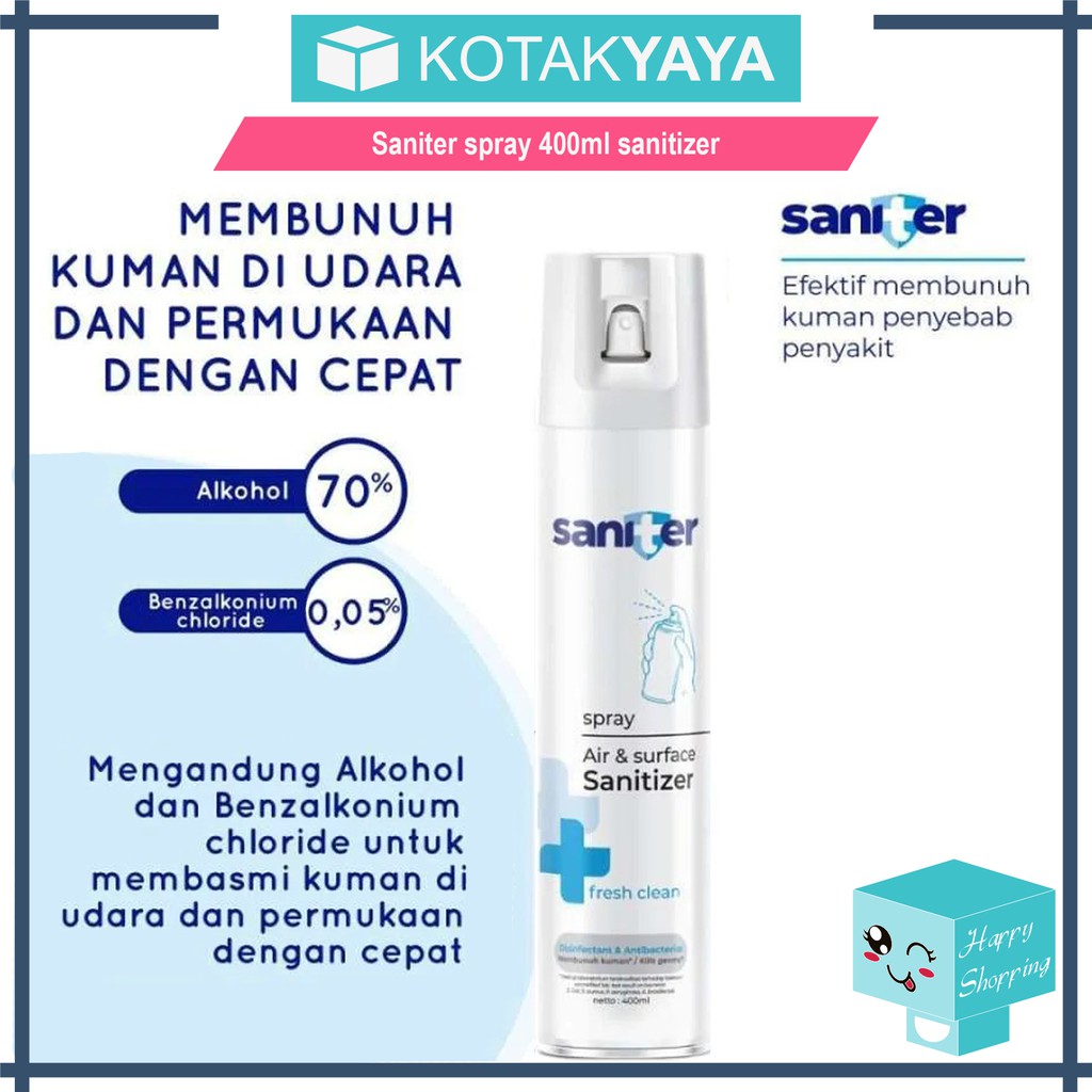 Jual Saniter spray 400ml sanitizer | Shopee Indonesia