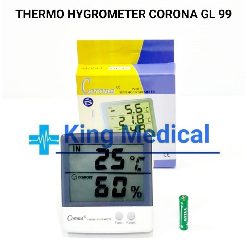 Jual Thermo Hygrometer Corona GL 99 In Door Termo Ruangan GL99 | Shopee Indonesia