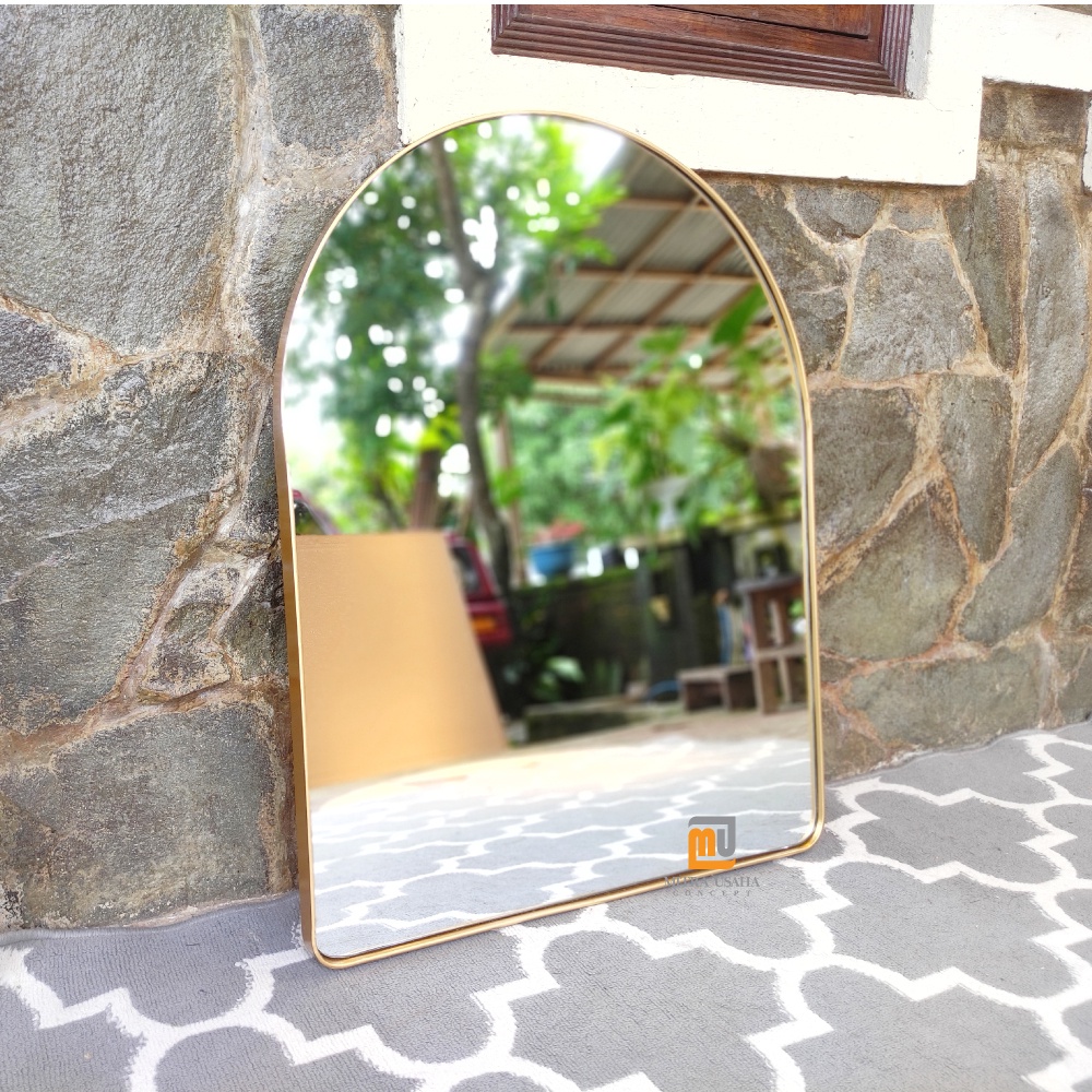 Jual Cermin Besi 70x90 cm Cermin Setengah Oval Bawah Rounded Pigura ...