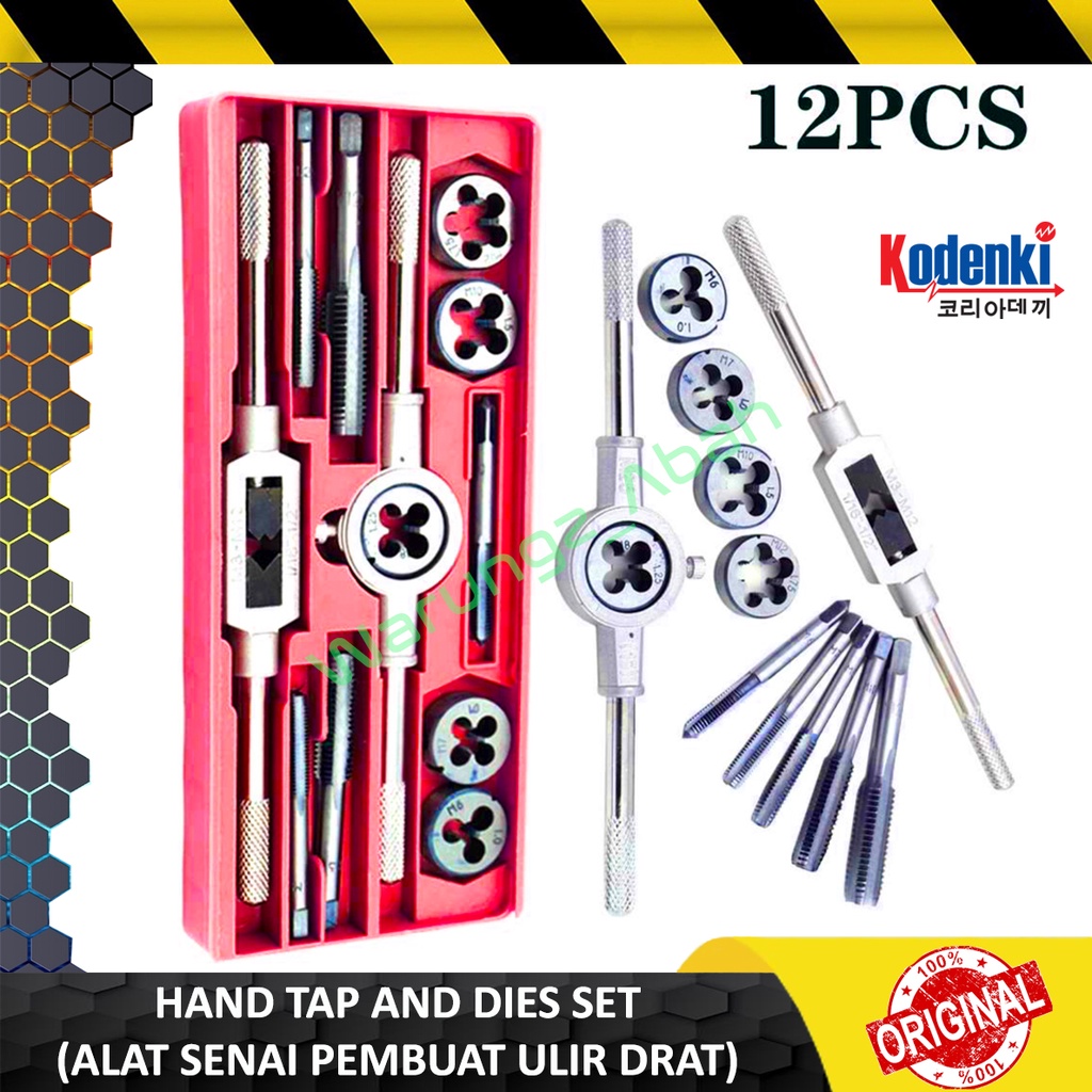 Jual ALAT GAGANG STANG SETANG HAND TAP AND DIES SET TAP SENAI SNAI PEMBUAT LUBANG DRAT ULIR MUR ...