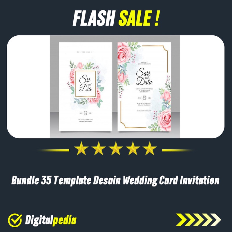 Jual Bundle 35 Template Desain Wedding Card Invitation Kartu Undangan ...
