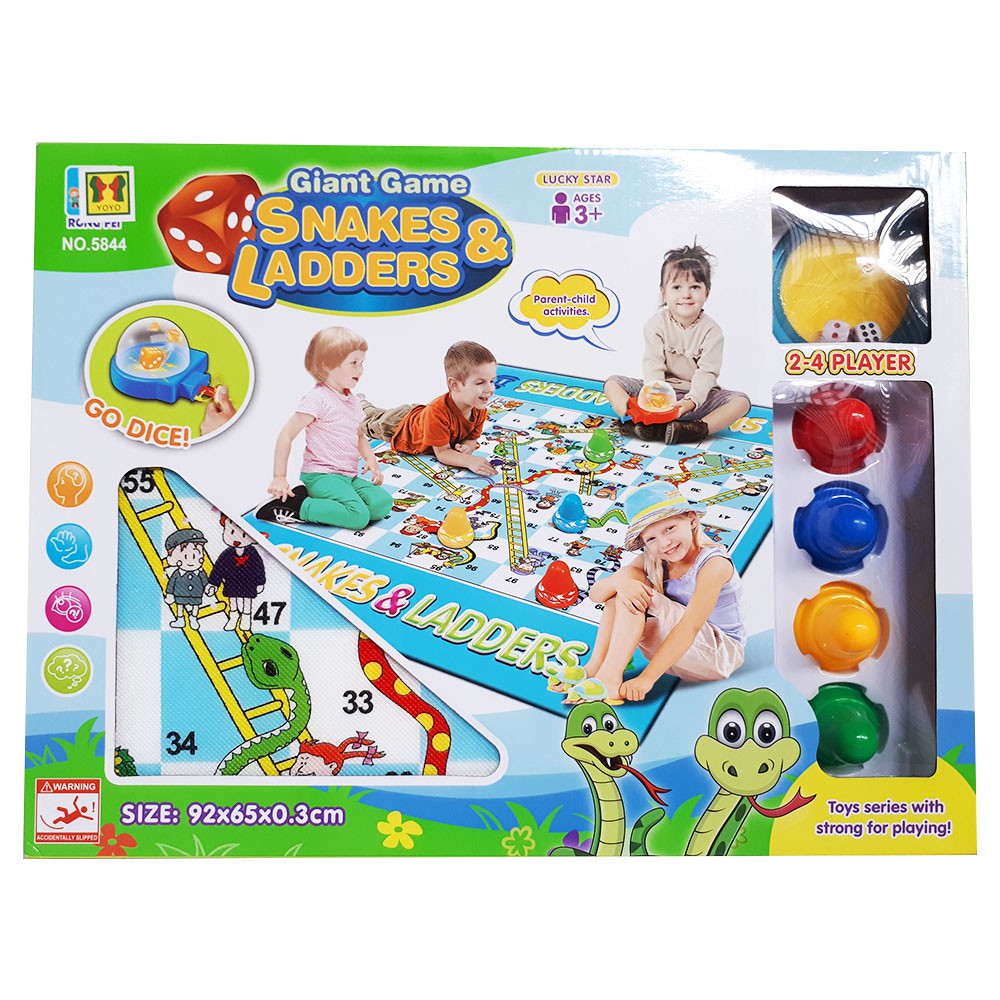 Jual SNAKE AND LADDER MAT Karpet Besar 92cm x 65cm - Permainan Ular ...