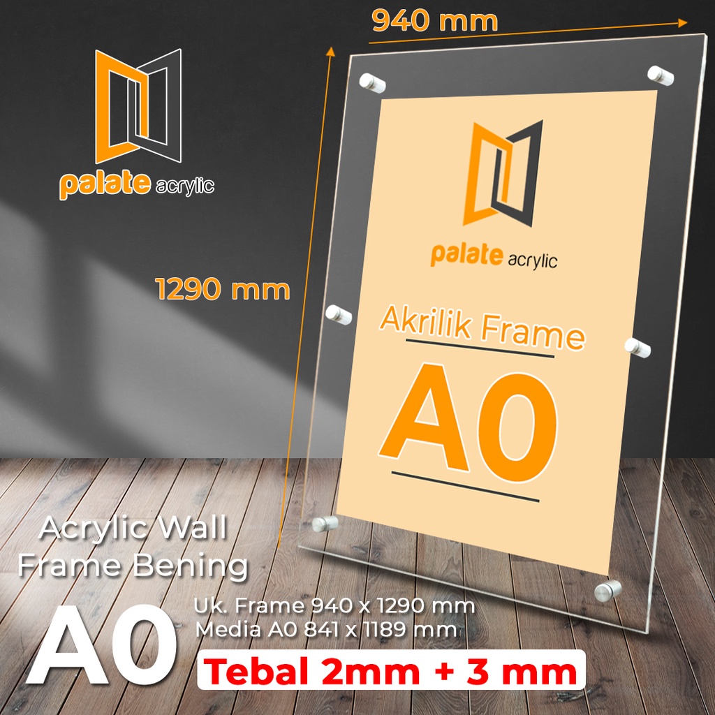 Jual AKRILIK FRAME A0 / ACRYLIC FRAME A0 3MM LANDSCAPE / PORTRAIT ...