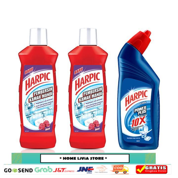 Jual Harpic Pembersih Kamar Mandi Rose 2 x 450 mL + Harpic Power Plus ...