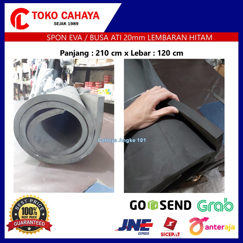 Jual Spon Eva Sponge Busa Ati Spon Karet 20mm Hitam 120cm x 210cm ...