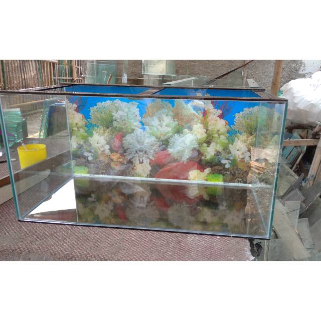 Jual Aquarium 80x40x40 + background | Shopee Indonesia