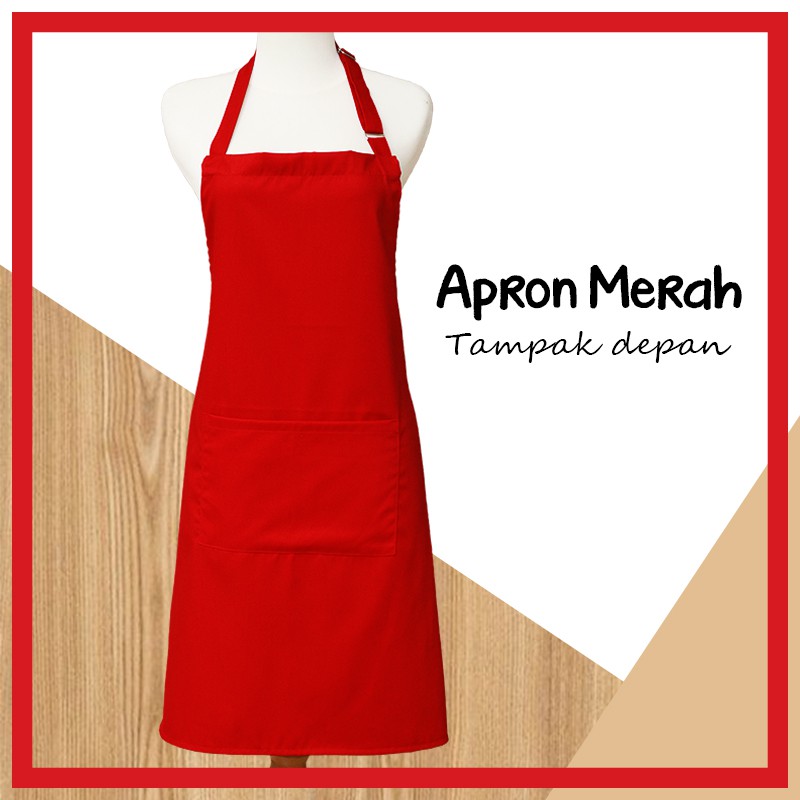 Jual Apron/celemek - merah | Shopee Indonesia