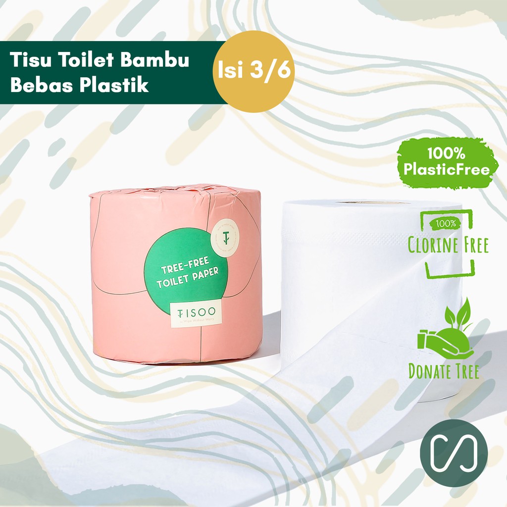 Jual Tisoo- Tisu Tolilet Tree-Free (Bamboo) Toilet Paper (250 sheets ...
