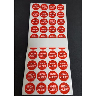 Jual STIKER HIGH ALERT BULAT WARNA MERAH DIA 20 MM in ROLL | Shopee ...
