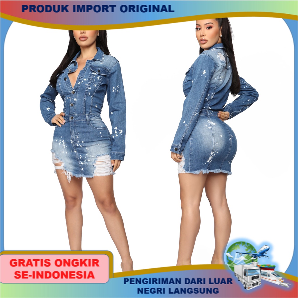 Jual Import Pakaian Rok Perempuan Eropa Amerika Slim-Fit Stretch ...