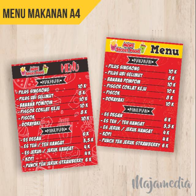 Jual Custom Menu Meja Rumah Makan Restoran | Shopee Indonesia