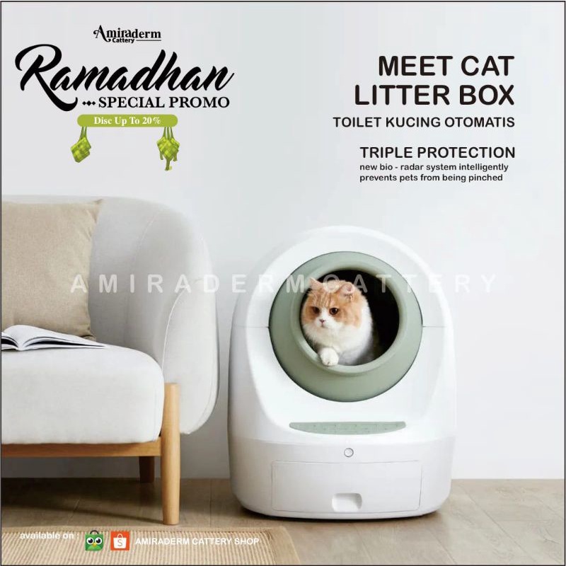 Jual Meet Cat Litter Box / Toilet Kucing Otomatis / Toilet Pintar Hewan ...