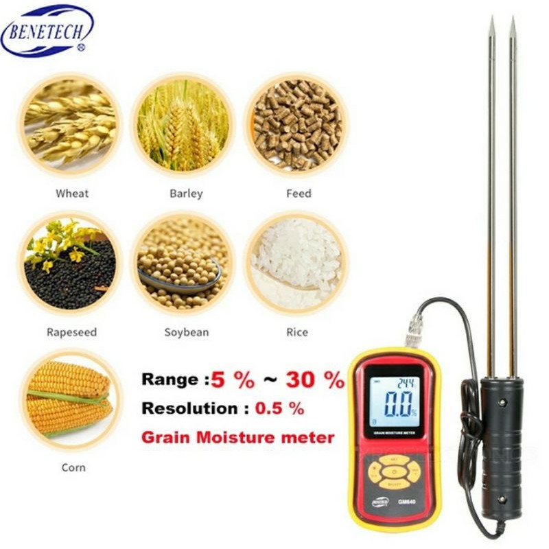 Jual BENETECH GM640 Digital Grain Moisture Meter Alat Ukur Kandungan ...