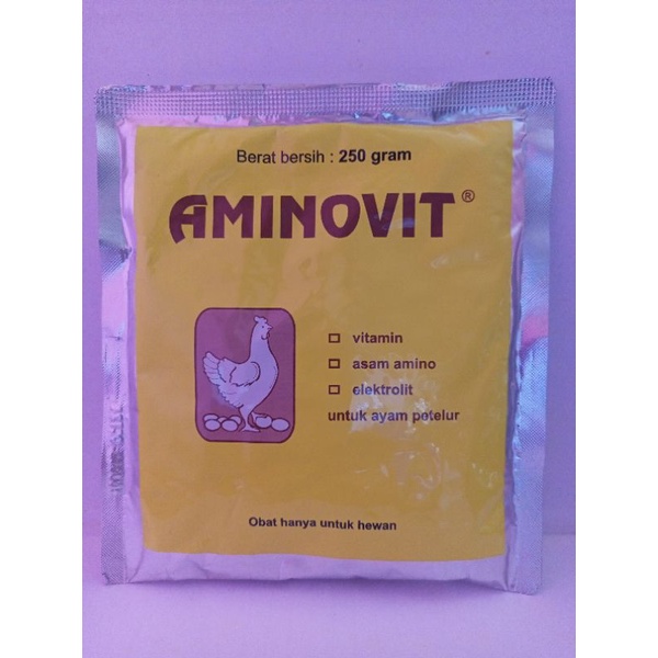 Jual AMINOVIT 250gr vitamin, asam amino, elektrolit untuk ayam petelur | Shopee Indonesia