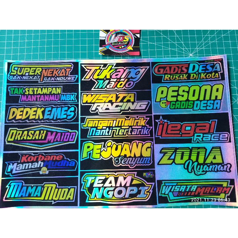 Jual Stiker Pack Kata Kata Racing Hologram | Shopee Indonesia