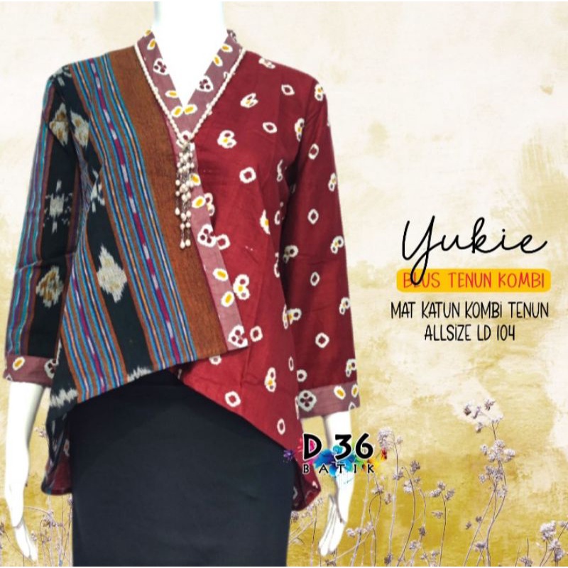 Jual Kimono tenun kombinasi Blus jumputan sragam tenun kombinasi | Shopee Indonesia