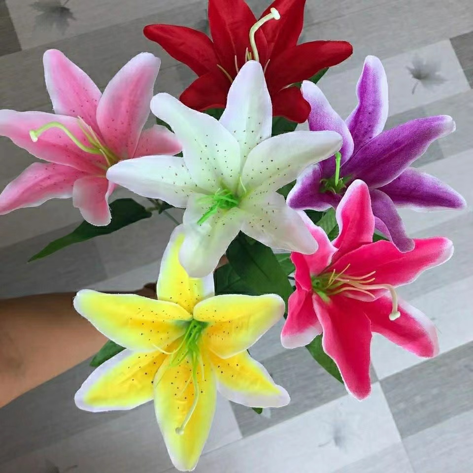 Jual Tangkai plastik bunga lili buatan lily menghiasi pesta kantor ...