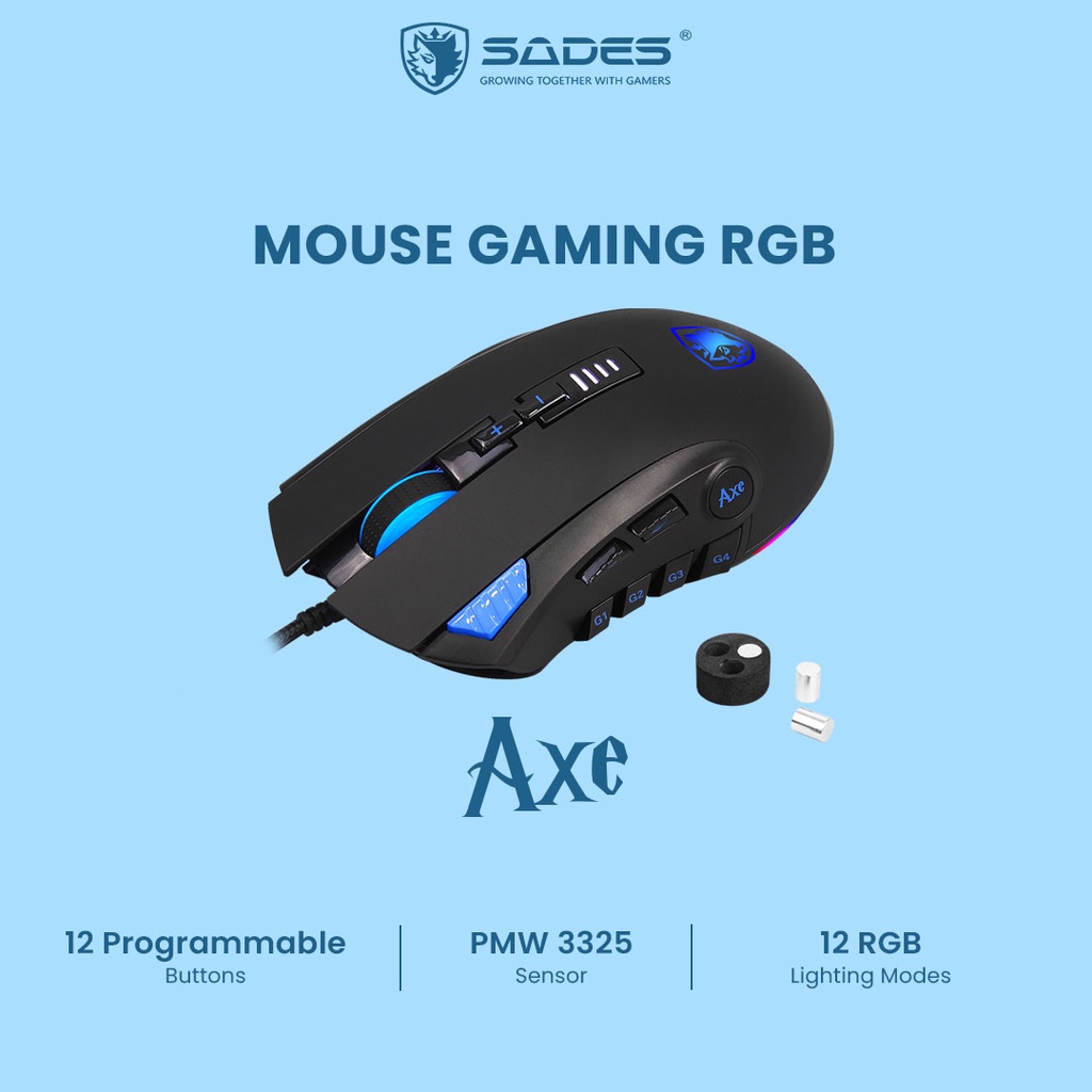 Jual Sades AXE RGB Gaming Mouse Indonesia|Shopee Indonesia