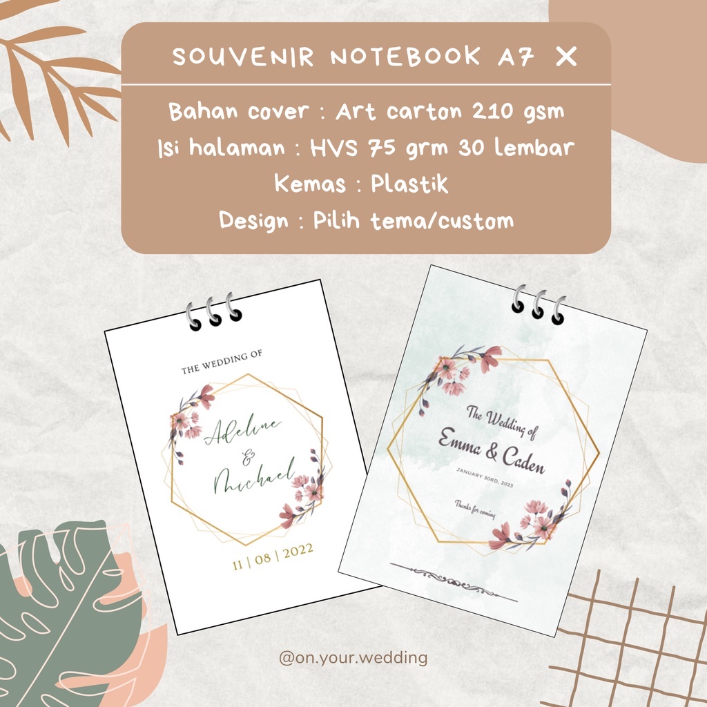 Jual Souvenir Notes / Notebook / Blocknote Pernikahan / Custom ...