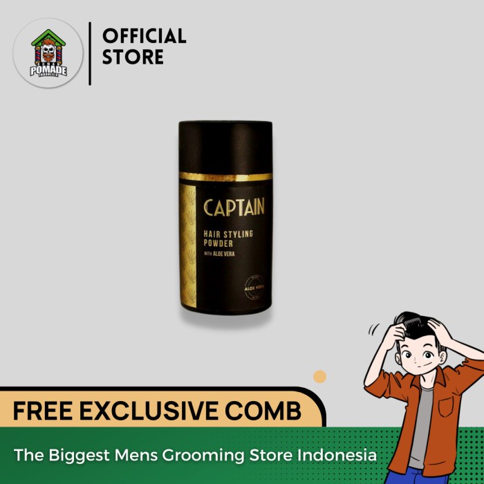 Jual CAPTAIN HAIR POWDER - Pomade Bubuk Pria Powder With Aloe Free ...
