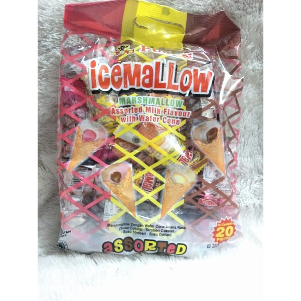 Jual marsmallow wafer cone aneka rasa bentuk ice cream mallow susu ...