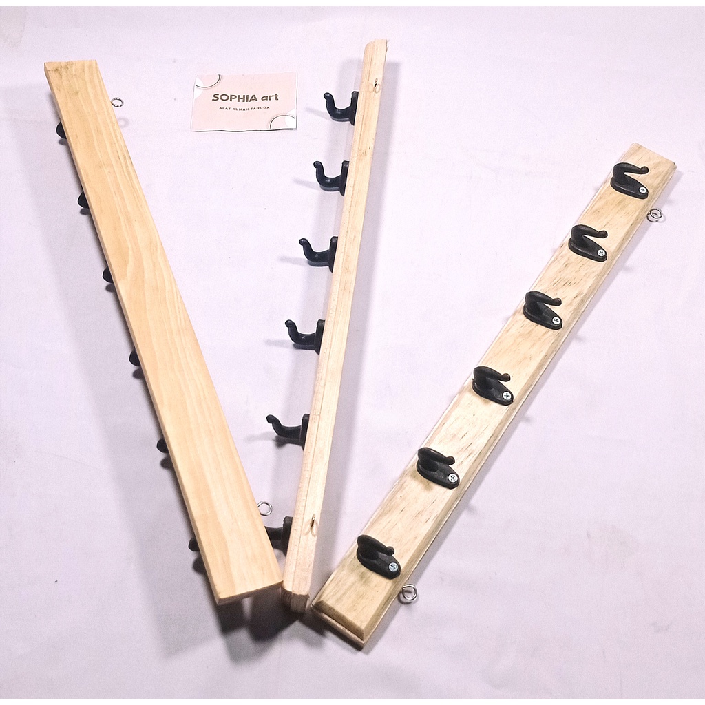 Jual kastok gantungan baju kayu tempel dinding kapstok cantolan ...