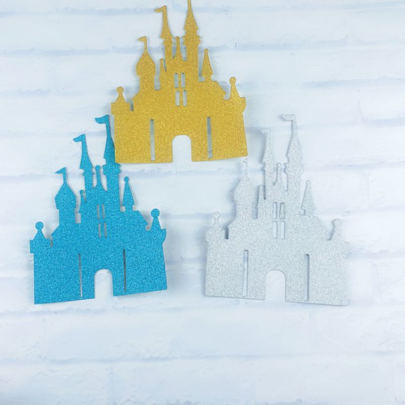 Jual CAKE TOPPER CASTLE PRINCESS GLITER / HIASAN KUE ISTANA PRINCESS ...