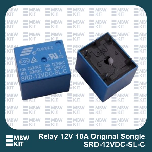Jual Relay 12V 10A Songle Original SRD-12VDC-SL-C 5 Kaki Indonesia|Shopee Indonesia