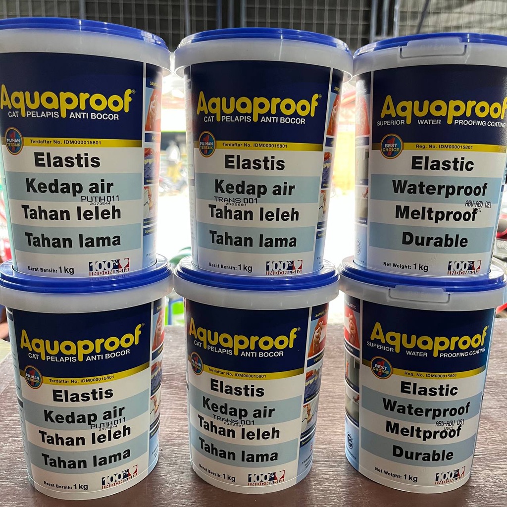 Jual AQUAPROOF 1 KG Cat Pelapis Anti Bocor Transparan Putih Abu