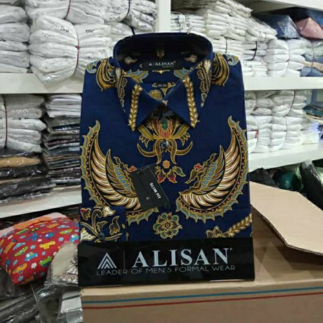 Jual Batik Alisan Keren Motif Garuda Biru dan Hitam | Shopee Indonesia