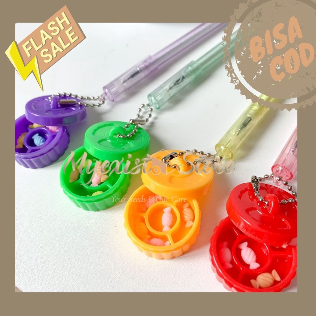 Jual PEN GANTUNGAN PERMEN BOX BULAT PULPEN GEL GANTUNGAN DIMSUM PERMEN ...