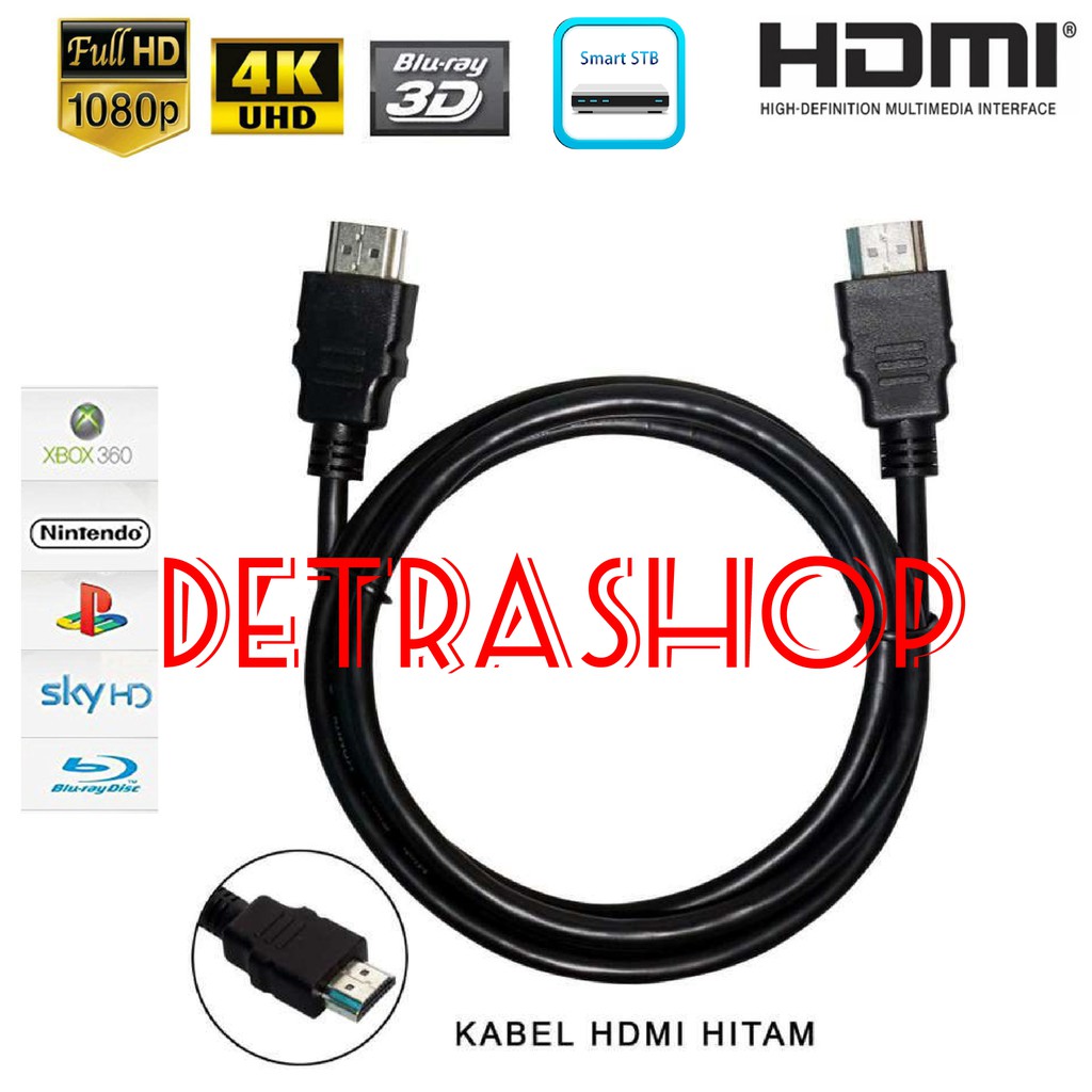 Jual KABEL HDMI 1.5M MALE TO MALE HITAM ORIGINAL BISA STB SUDAH 4K ...