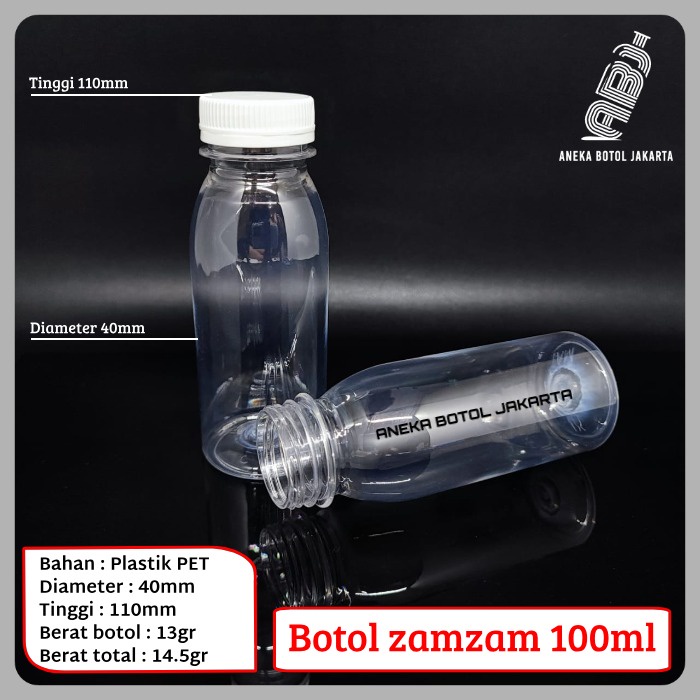Jual Botol zamzam 100ml / Botol jelly 100ml / Botol plastik 100ml ...